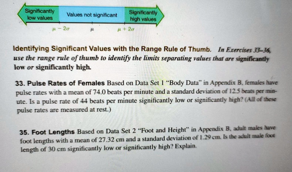 SOLVED: Significantly low values Values not significant significantly Unusual values Identifying ...