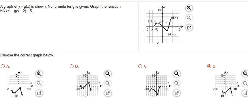 a graph ofy glx is shown no formula for g is given graph the function hx gx 2 5 1 50 choose the ...