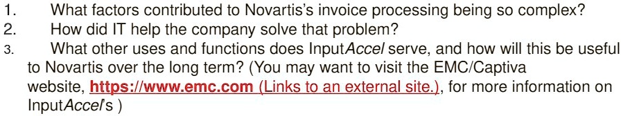 what factors contributed to novartiss invoice processing being so ...