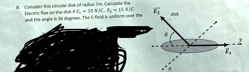 b consider this circular disk of radius 7m calculate the electric flux ...