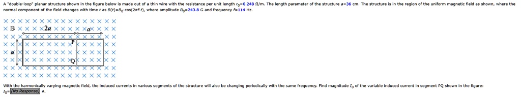 SOLVED: A double-loop planar structure shown in the figure below is made out of a thin wire with ...