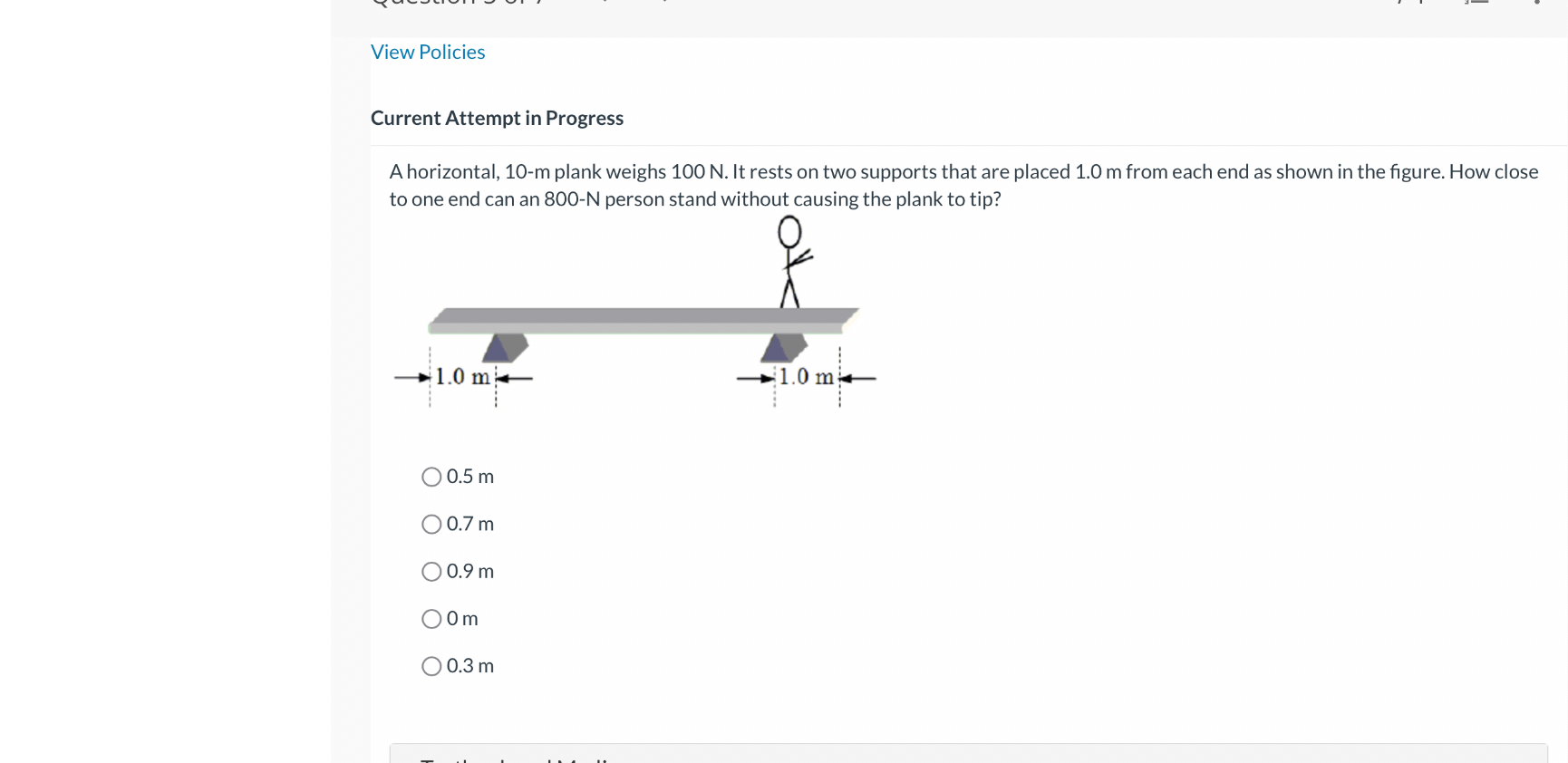 view policies current attempt in progress a horizontal 10 mathrmm plank weighs 100 mathrmn it ...