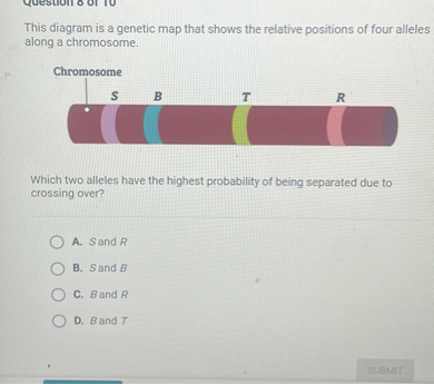 SOLVED: This diagram is a genetic map that shows the relative positions ...