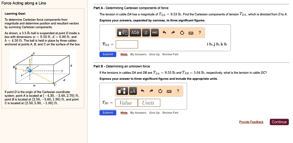 Solved Part A Determining Cartesian Components Of Force Learning 9140