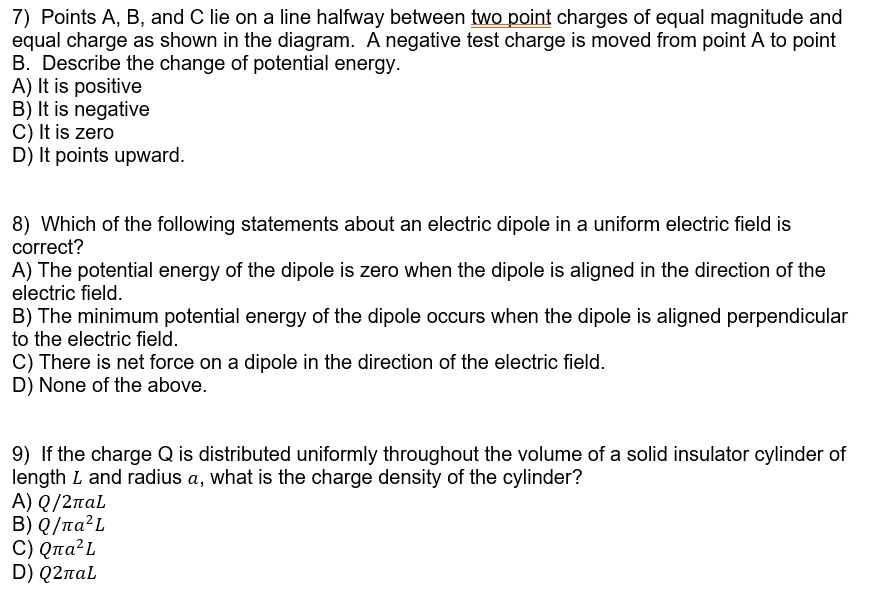 SOLVED: Points A, B, and C lie on a line halfway between two point ...