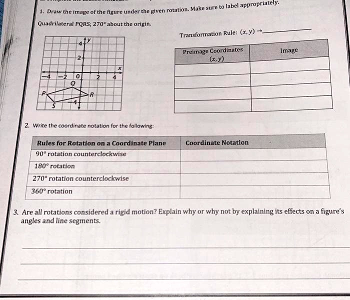 SOLVED: sure Jabel appropriatelly. Draw the image ofthe figure under the given rotation Make ...
