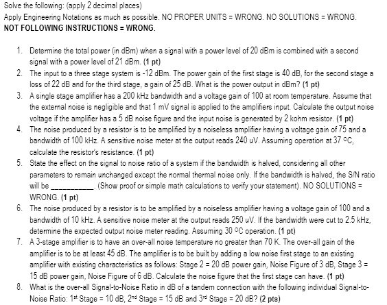 Please answer the principle of communication questions 1 to 8. Thank you. Solve the following ...
