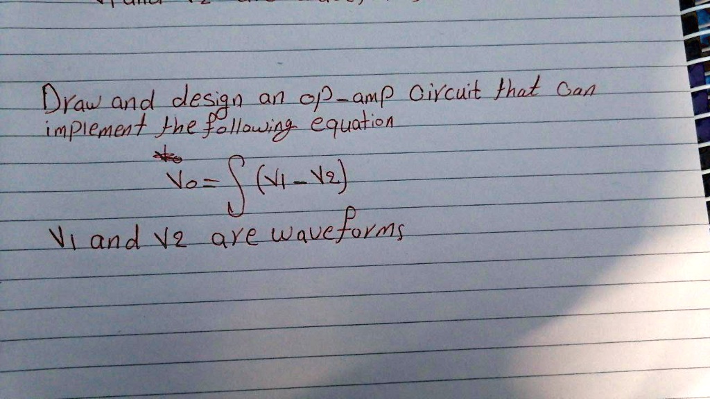 Draw and design an op-amp circuit that can implement the following ...