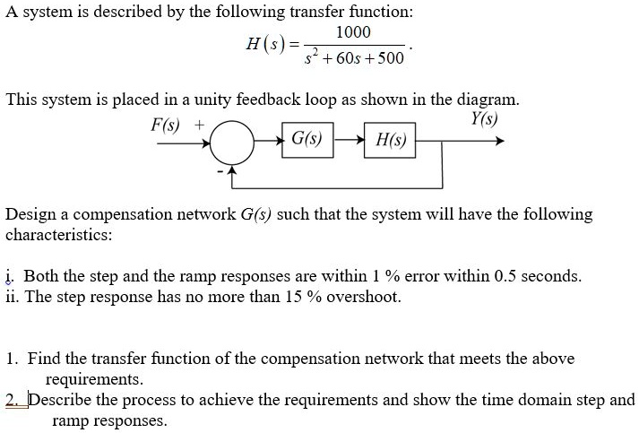 SOLVED: A system is described by the following transfer function: 1000H ...