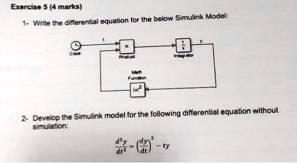 Exercise 5 (4 marks) 1- Write the differential equation for the below ...