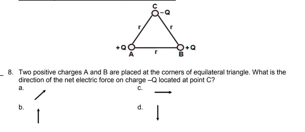 SOLVED: 0+ 0 8 . Two positive charges A and B are placed at the corners of equilateral triangle ...