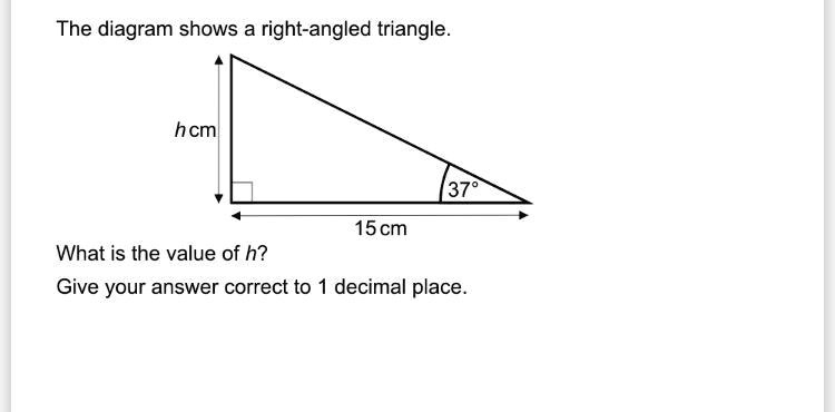 SOLVED: 'I don’t know how to work this out The diagram shows a right-angled triangle 37 15cm ...