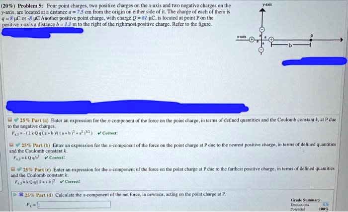 [GET ANSWER] 2056 problem four point charges wo positive charges on the ...