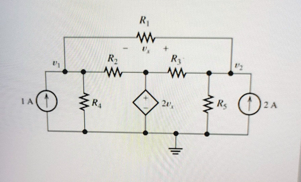 SOLVED: Solve for the node voltages shown in the figure below. The component values are R1 = 13 ...