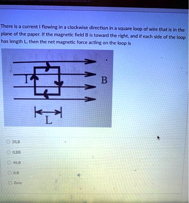 [GET ANSWER] there is a current flowing in a clockwise direction jin a square loop of wire that ...