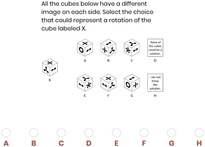 all the cubes below have a different image on each side select the ...