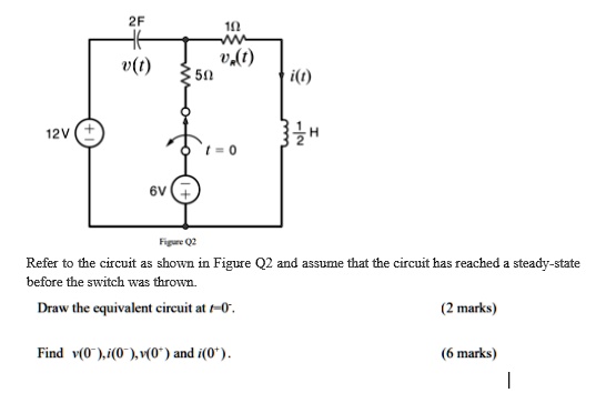 SOLVED: (t) I(t) 12V Tn01 Refer to the circuit shown in Figure Q2 and assume that the circuit ...