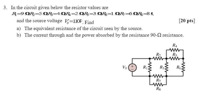 SOLVED: In the circuit given below, the resistor values are R1 = 7 Î© and R2 = 3 Î©, and the ...