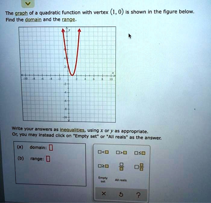 the graph of a quadratic function with vertex 1 0 is shown in the ...