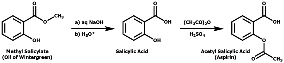 Text: CH3 a) aq NaOH OH (CH3CO)2O + H2SO4 OH b) H2O OH OH Methyl ...