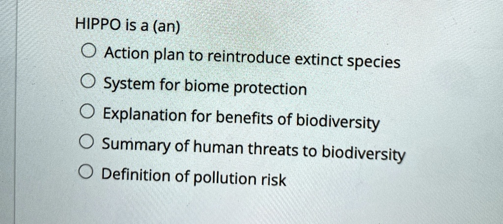 hippo is a an action plan to reintroduce extinct species system for ...