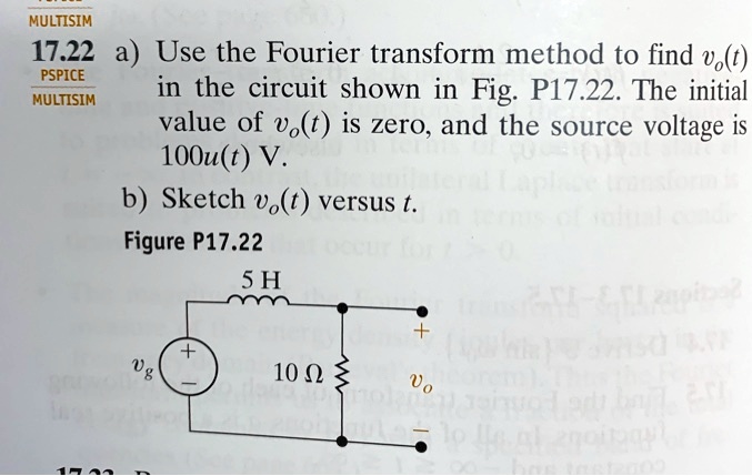 MULTISIM PSPICE MULTISIM 17.22 a) Use the Fourier transform method to find vo(t) in the circuit ...