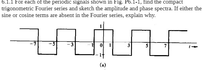 611 For Each Of The Periodic Signals Shown In F1g P61 1 Find The