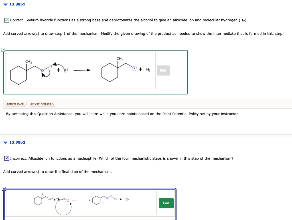 SOLVED: 13.3861 Correct. Sodium hydride functions as strong base and ...