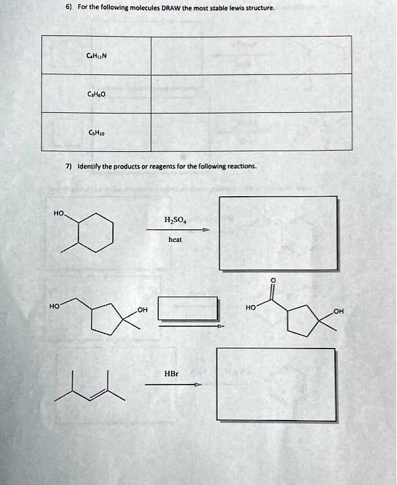 SOLVED: For the following molecules, draw the most stable Lewis ...