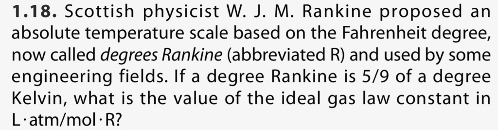 118 scottish physicist w j m rankine proposed an absolute temperature ...