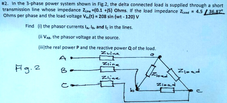 2in the 3 phase power system shown in fig2the delta connected load is ...