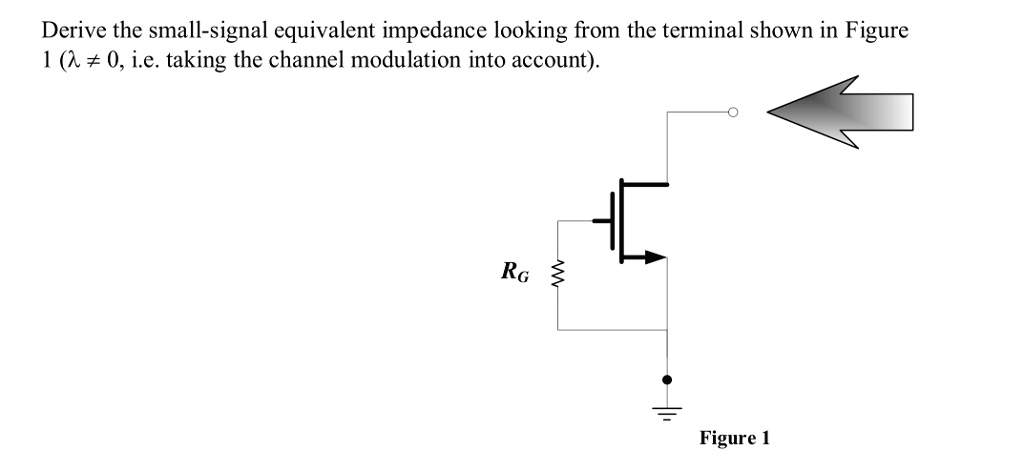 SOLVED: Derive the small-signal equivalent impedance looking from the terminal shown in Figure 1 ...