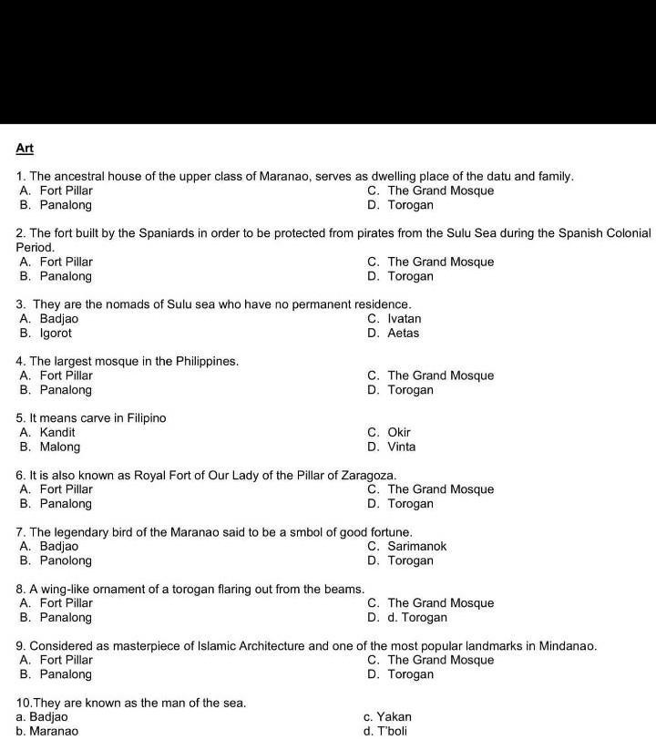 SOLVED: 'pls po pakisagutan po Art The ancestral house of the upper ...