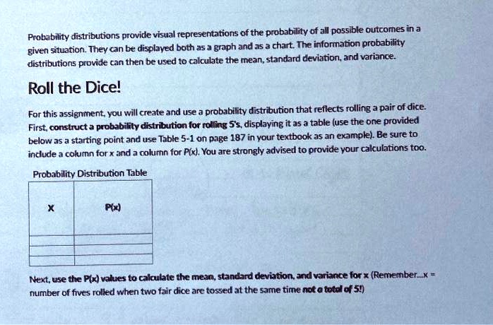 [GET ANSWER] probability distributions providle visual representations ...