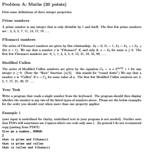 Solved Problem A Maths 20 Points First Some Definitions Of Three