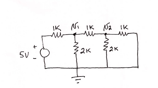 SOLVED: Calculate the node voltages V1 and V2 in the circuit shown. Then calculate the current ...
