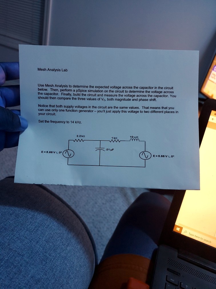 SOLVED: Mesh Analysis Lab Use Mesh Analysis to determine the expected ...