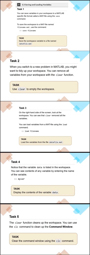 Solved 23 Saving And Loading Variables Task 1 You Can Save Variables In Your Workspace To A