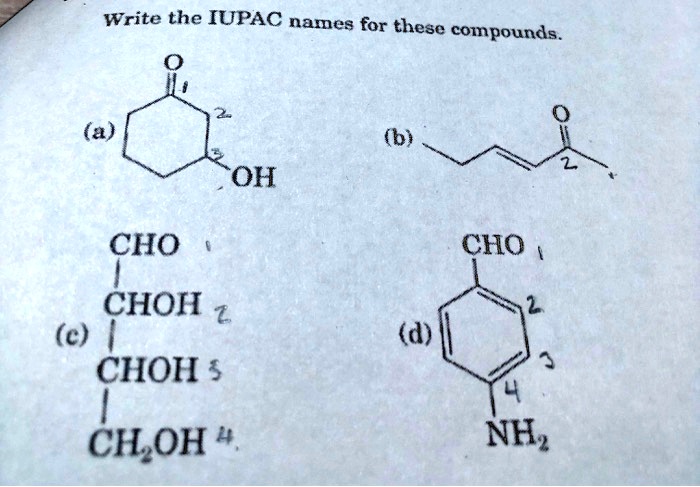 SOLVED: Write the IUPAC names for these compounds. (a) (bi OH CHO CHO ...