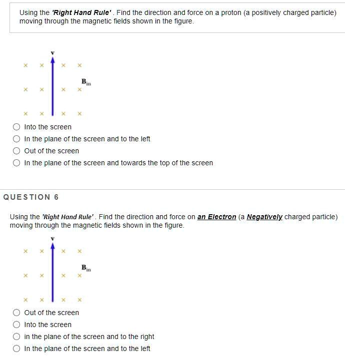 SOLVED: Using the 'Right Hand Rule Find the direction and force on ...