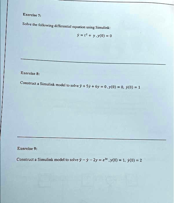 Solved Exercise 7 Solve The Following Differential Cquation Using Simulink Yt2yy00 