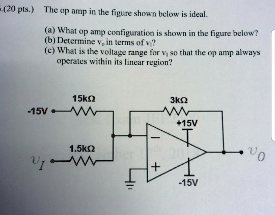 SOLVED: The op amp in the figure shown below is ideal. (a) What op amp ...