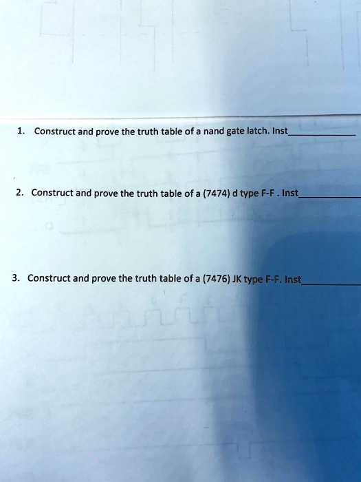 VIDEO solution: Construct and prove the truth table of a NAND gate latch. 2. Correctedtext ...