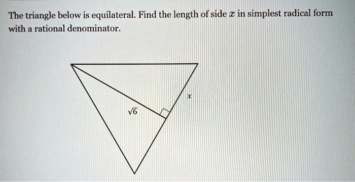 SOLVED: The triangle below is equilateral. Find the length of side € in ...