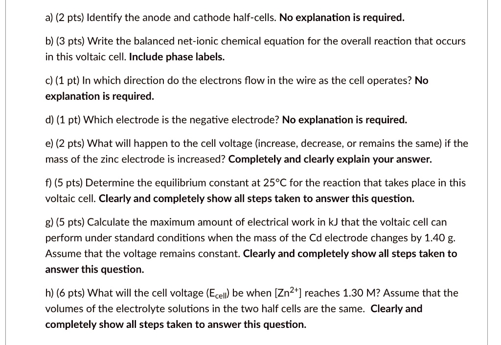 SOLVED: a) (2 pts) Identify the anode and cathode half-cells No ... SOLVED: a) (2 pts) Identify the anode and cathode half-cells No ...