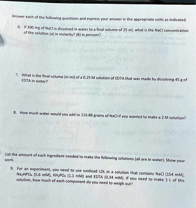 Answer each of the following questions and express your answer in the appropriate units as ...