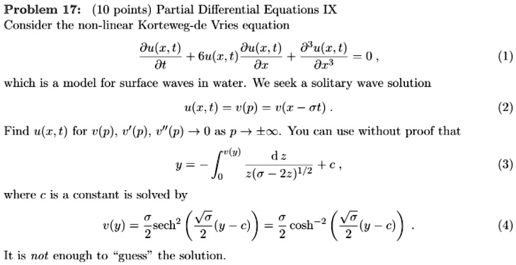 SOLVED: Problem 17: (10 points) Partial Differential Equations IX ... SOLVED: Problem 17: (10 points) Partial Differential Equations IX ...