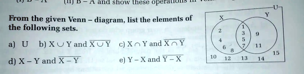 SOLVED: (T1) D - A and show these operat0no From the given Venn diagram, list the elements of ...