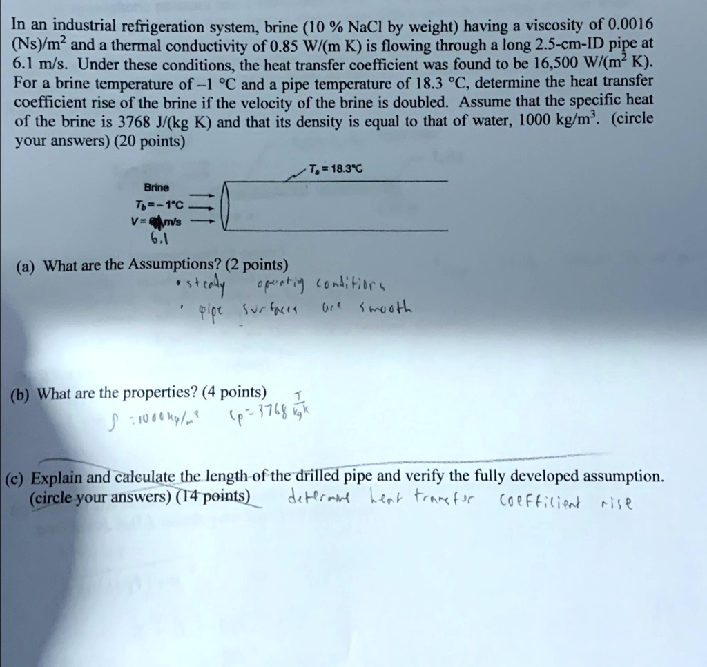 SOLVED: In an industrial refrigeration system, brine by weight (Ns)/m2 ...