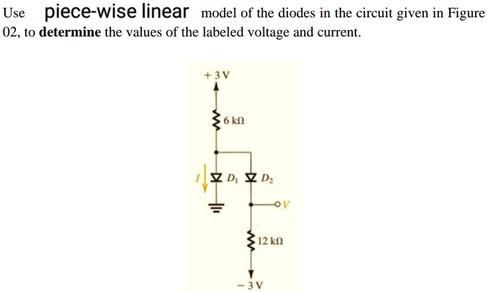 SOLVED: Use the piece-wise linear model of the diodes in the circuit ...
